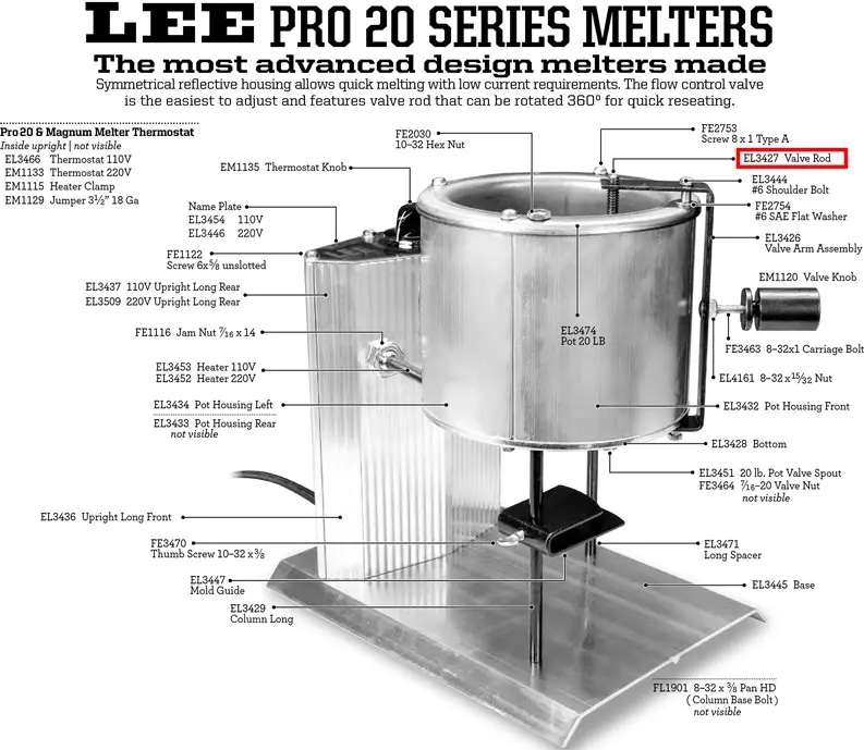 LEE PRO 4-20 Valve Rod | Strobl.cz