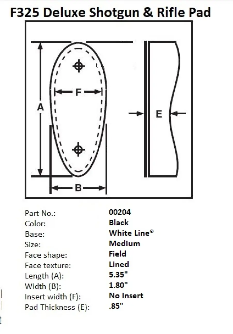 Botka na pažbu Pachmayr F250 Lightweight - střední, černá s bílou ...